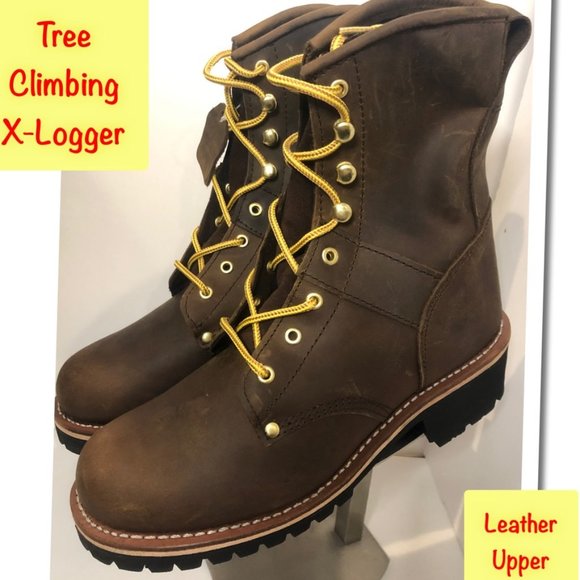 Shoes | Tree Climbing Logger Mens Leather Upper Boots | Poshmark